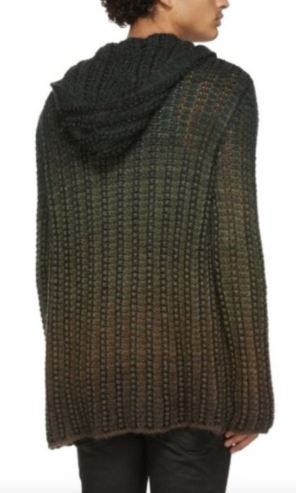 Saint Laurent Paris gradient effect mohair knit hooded long cardigan ... Saint Laurent Paris gradient effect mohair knit hooded long cardigan ...