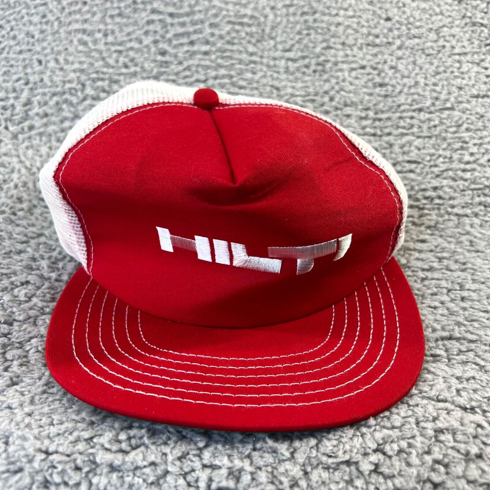 Vintage Vintage Hilti Mesh Trucker Snapback Hat Adult Red White ...