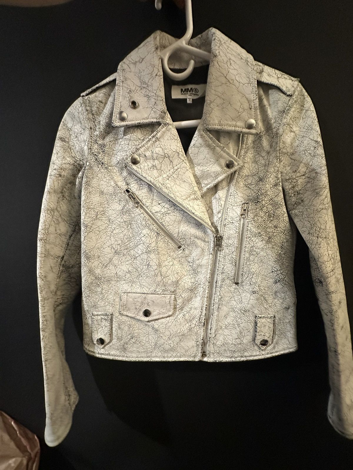 Maison Margiela Crack effect denim jacket | Grailed