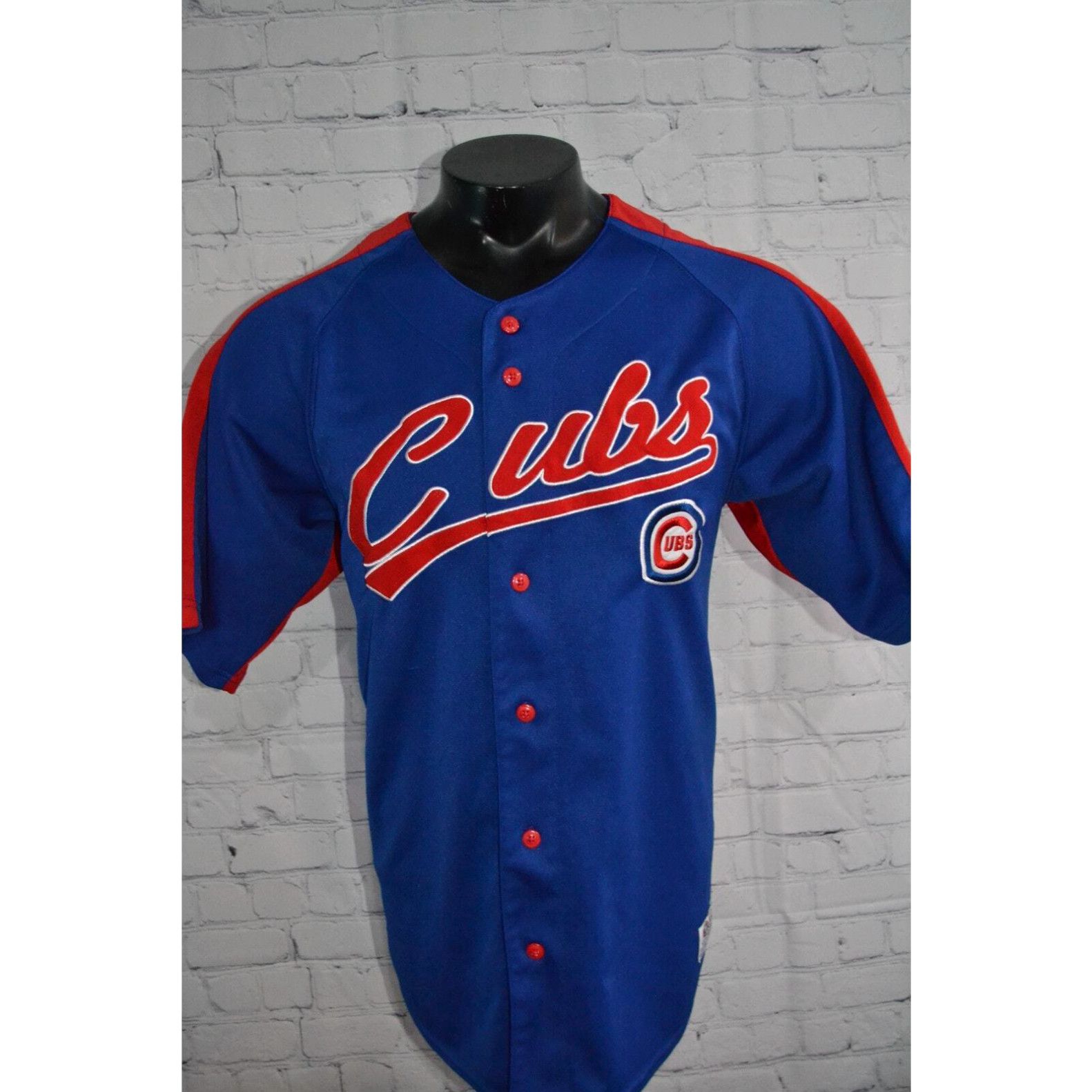 Vintage Chicago Cubs Baseball Jersey Full Button Up Genuine Merchandise ...