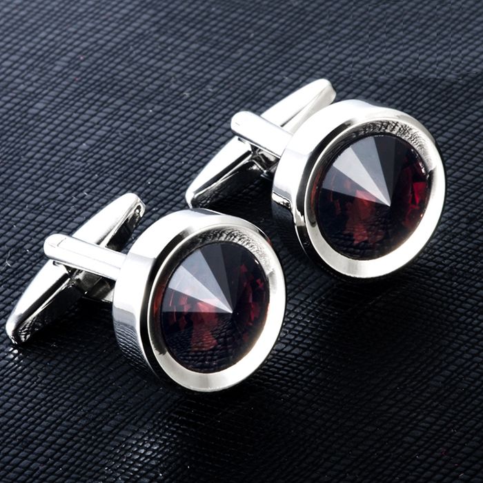 Custom Stunning Shine Ruby Round Silver Cufflinks RARE | Grailed