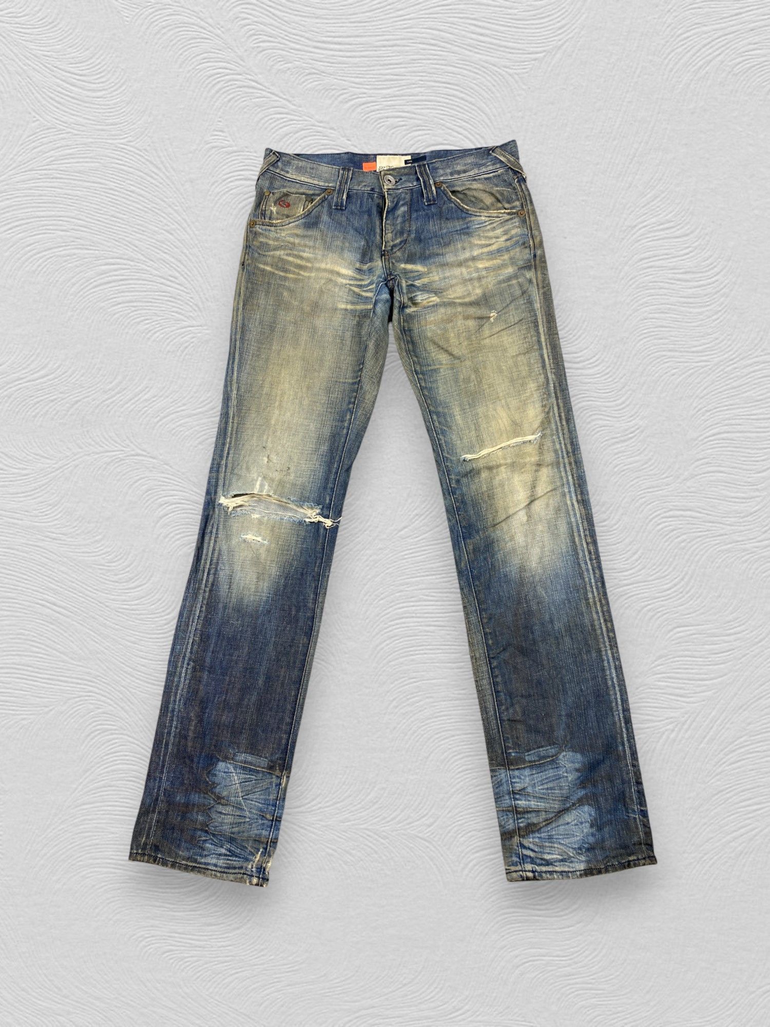 Energie Distressed Blue Energie Jeans 33x35.5 Denim- JN3842 | Grailed