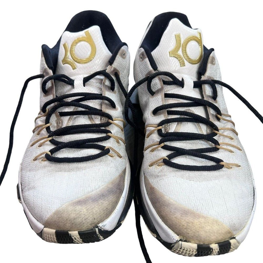 Kevin Durant × Nike Nike Men's Zoom KD 8 White Flyweave Gold Metallic ...