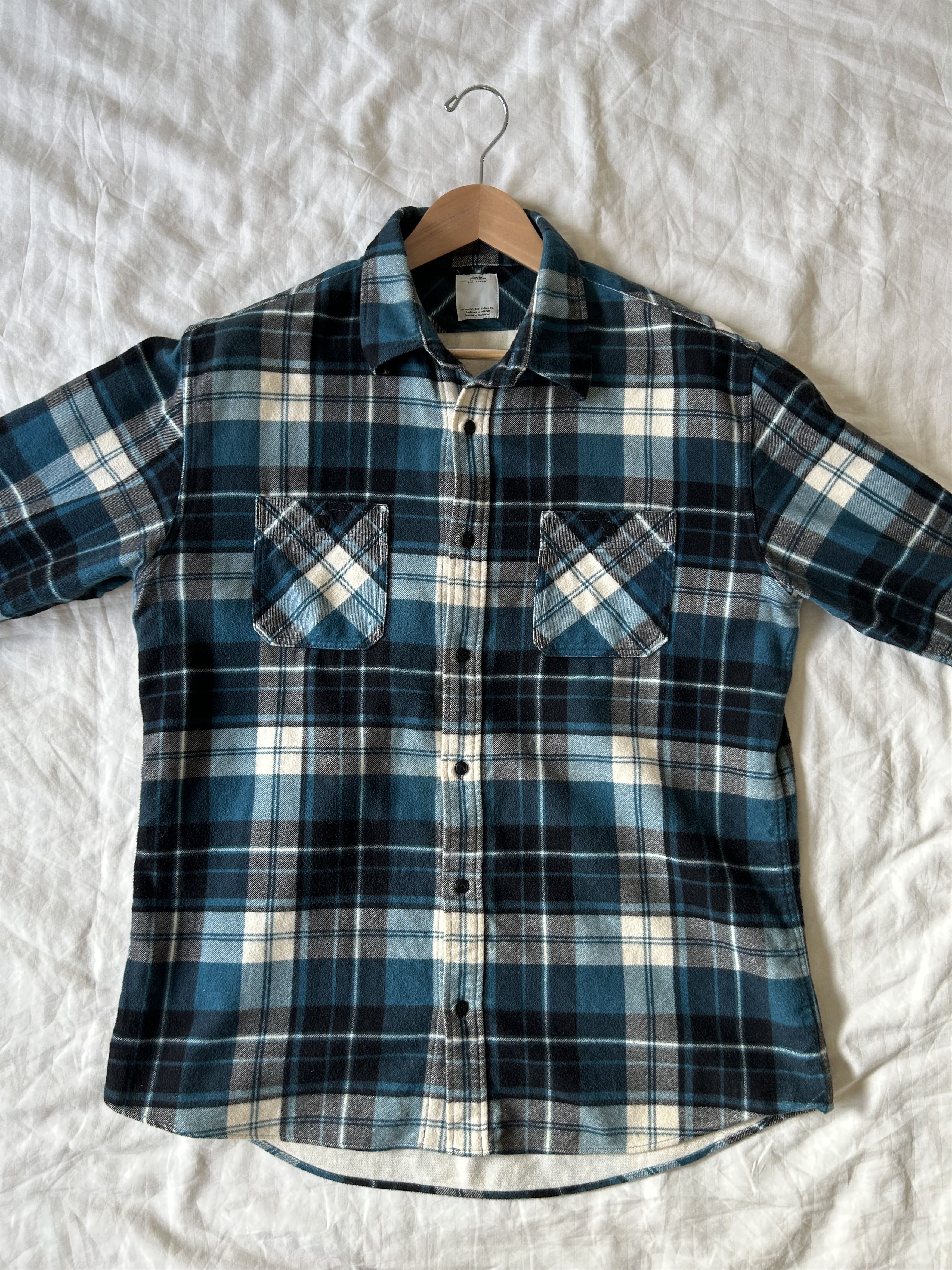 Visvim VISVIM CUBISM BLACK ELK Plaid Flannel SIZE XL blue | Grailed