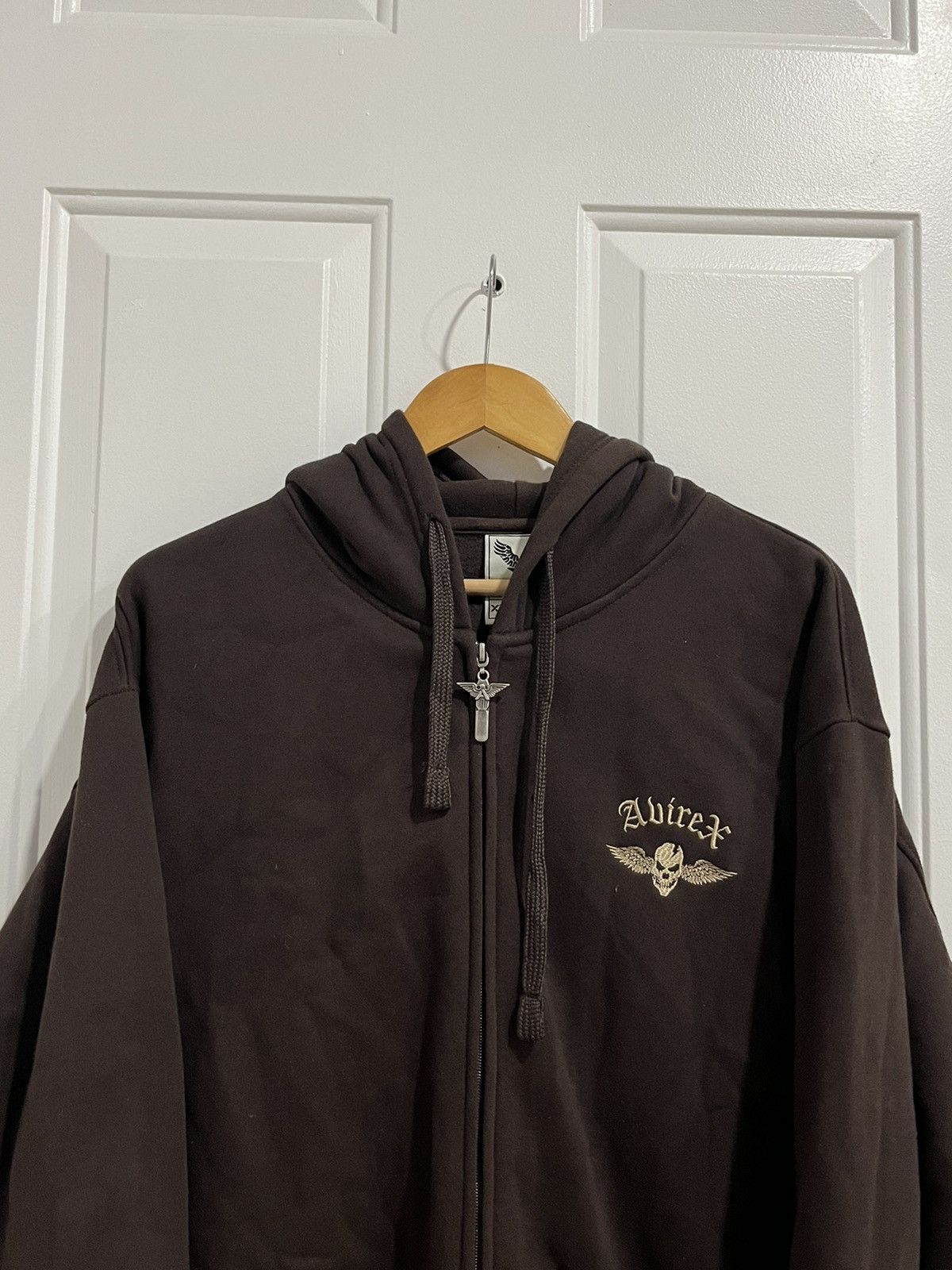 Avirex × Streetwear × Vintage Vintage Avirex Skull Wings Zip Up Hoodie ...