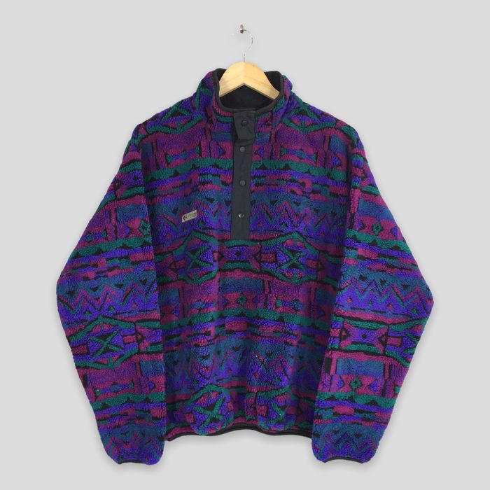 Vintage Columbia Sportwear Aztec Navajo Deep Pile Fleece Jacket | Grailed