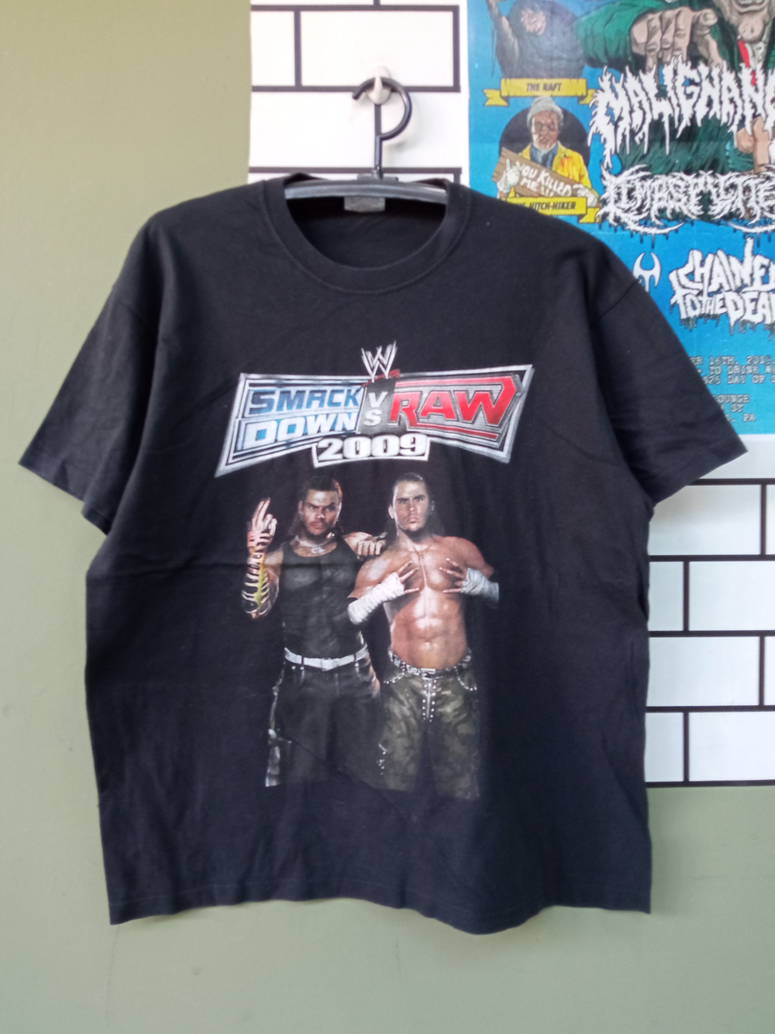 Vintage Smack down vs raw 2009 WCW wwf wrestling vintage t shirt. | Grailed