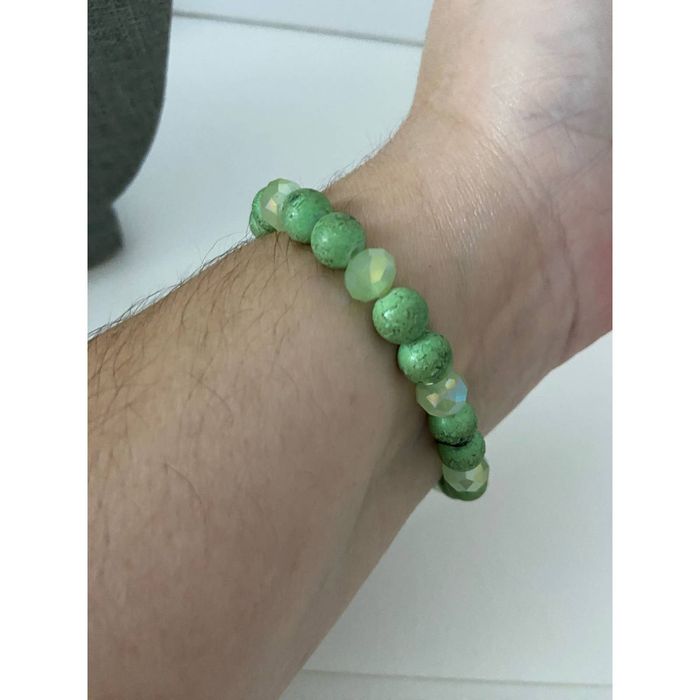 Generic Pretty Spring Green Bead Bracelet with St. Benedict Medal | Grailed