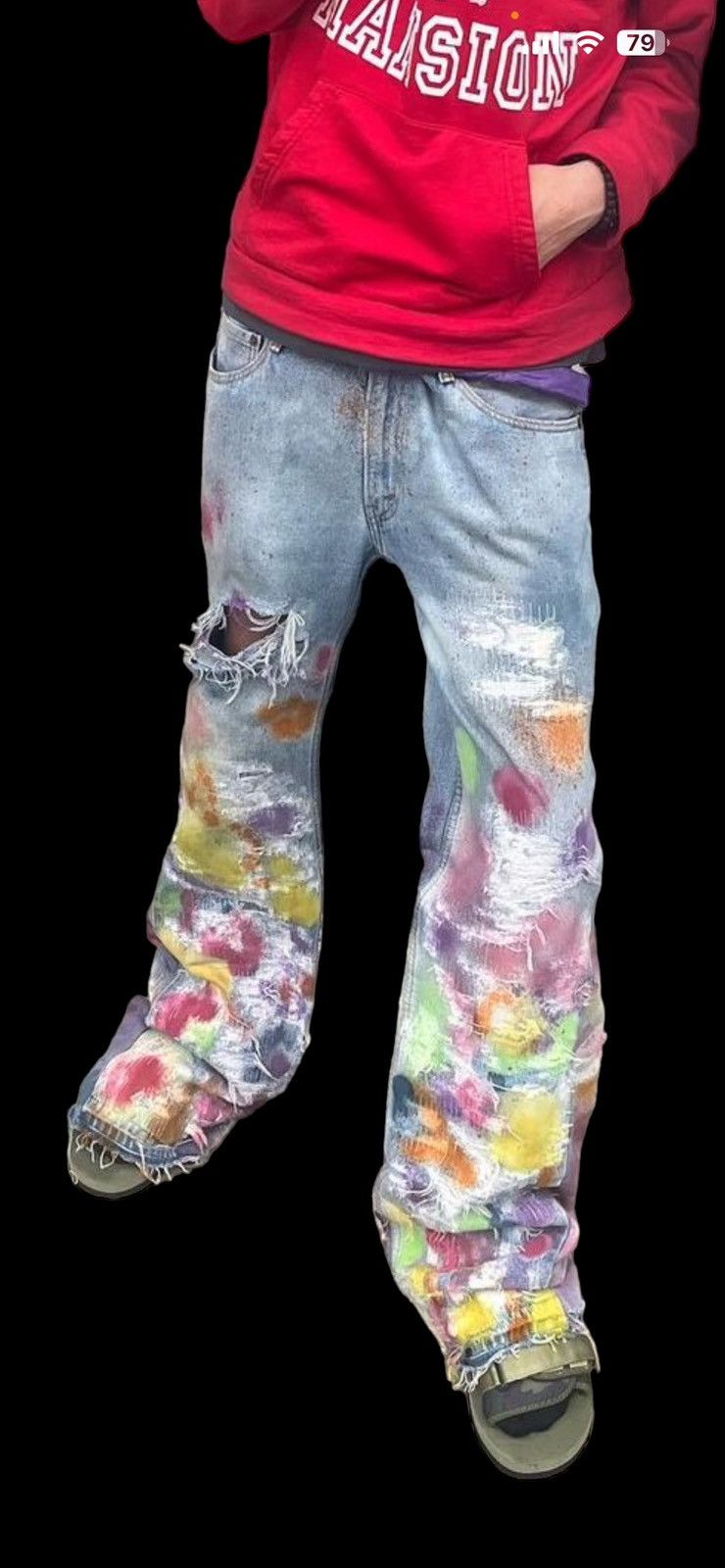 Custom Miju Repairs Rainbow Boro Denim | Grailed