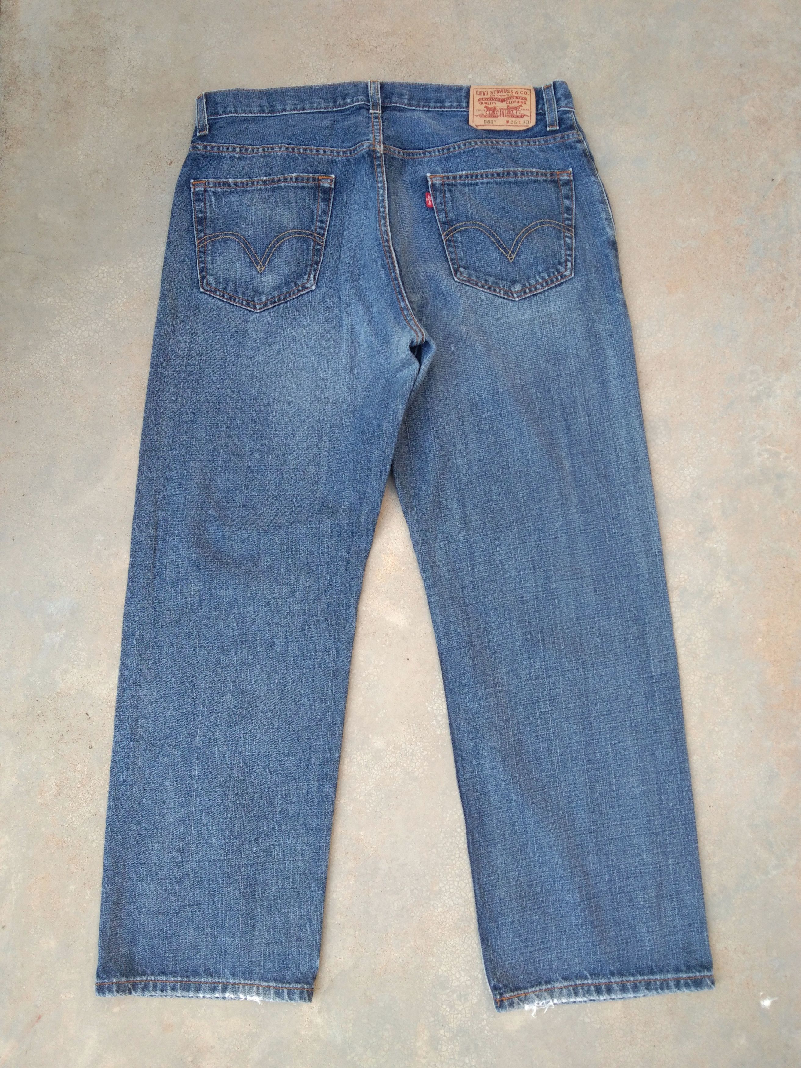 Jean × Levi's × Vintage Vintage Levis Jeans 559 Relaxed Straight Distressed 36x30 | Grailed