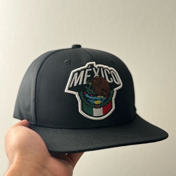 Designer × Streetwear MEXICO BLACK FLAT BILL SNAPBACK SUBLIMATED UNDER ...