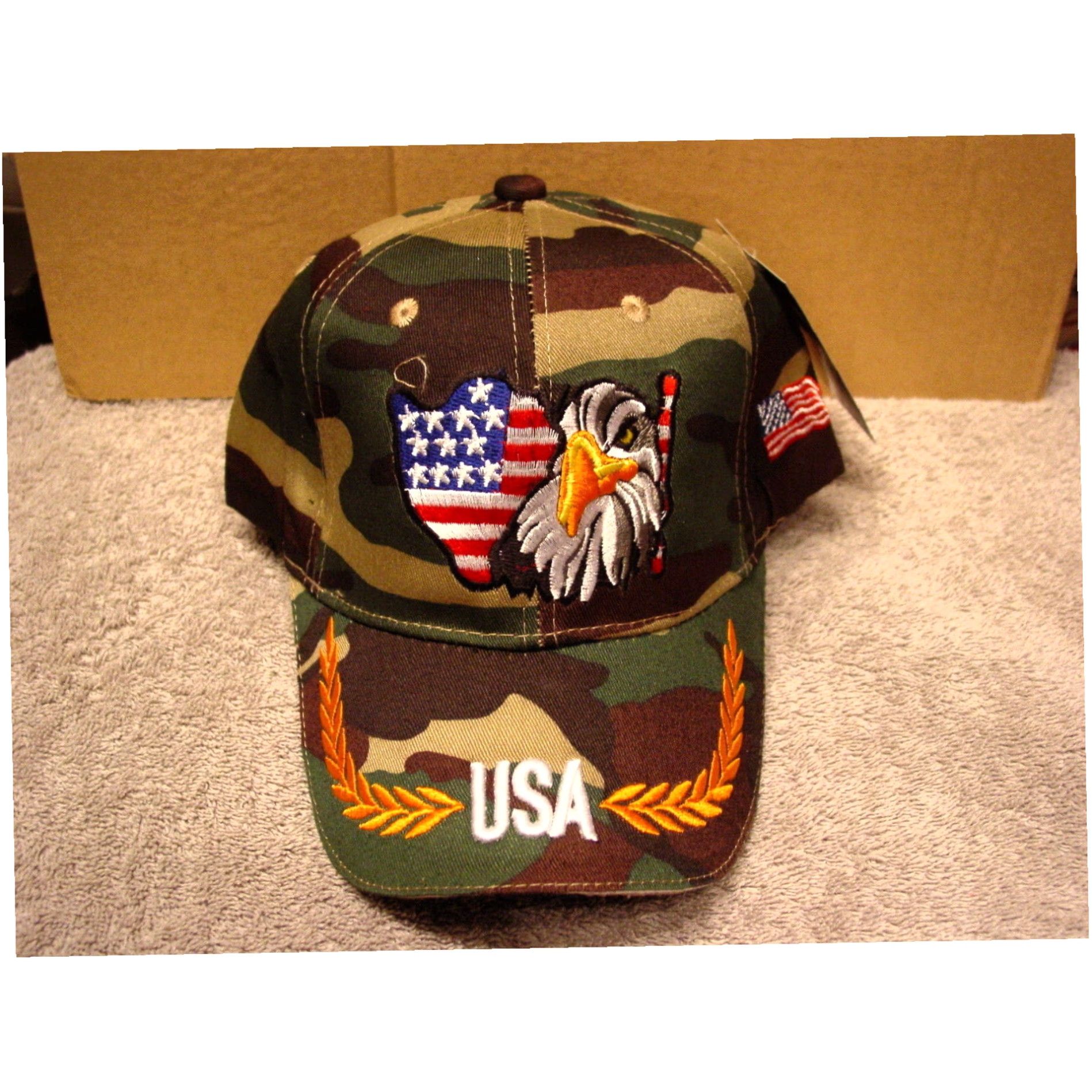 Vintage American Pride Baseball Cap with Camouflage Accents Featuring ...