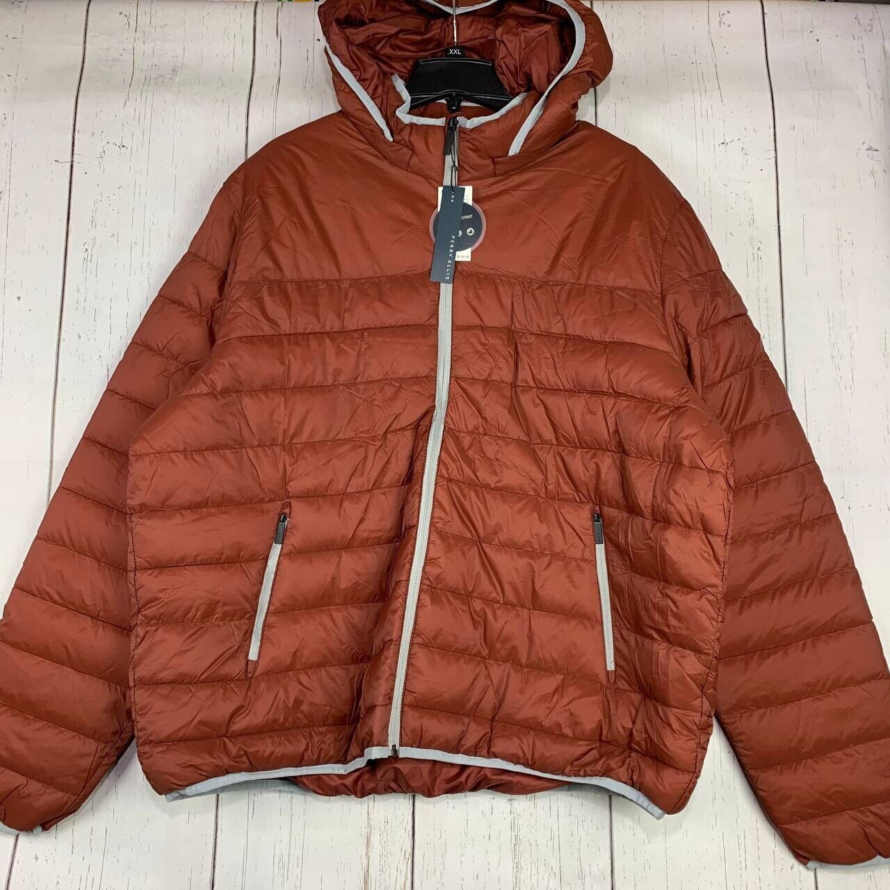 Perry Ellis $150 Perry Ellis 2XL Puffer Jacket Removable Hoodie New Men ...