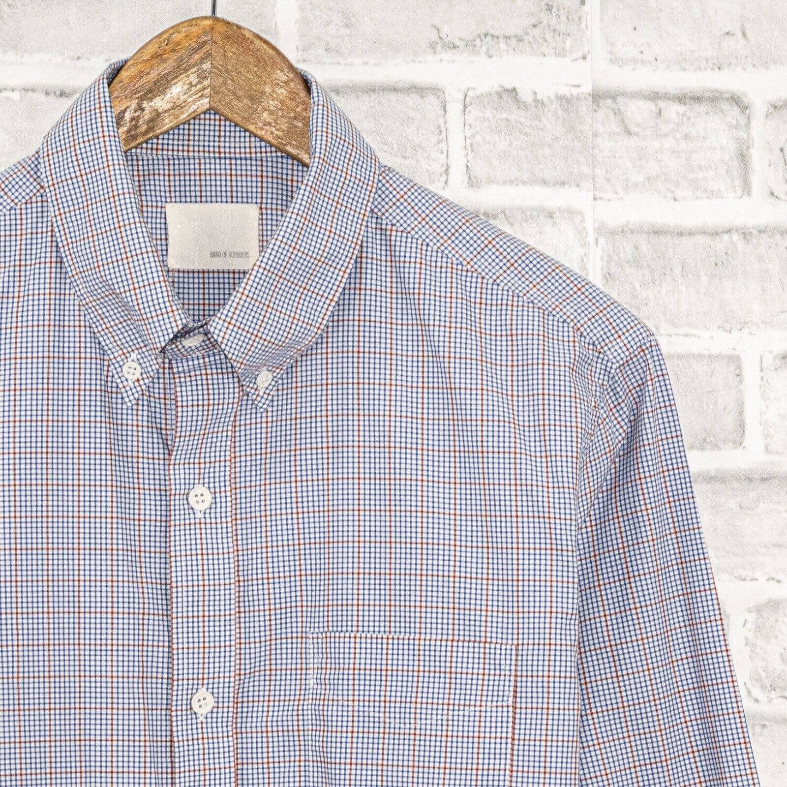Band Of Outsiders BAND OF OUTSIDERS Men's Button Down Shirt Blue Red ...