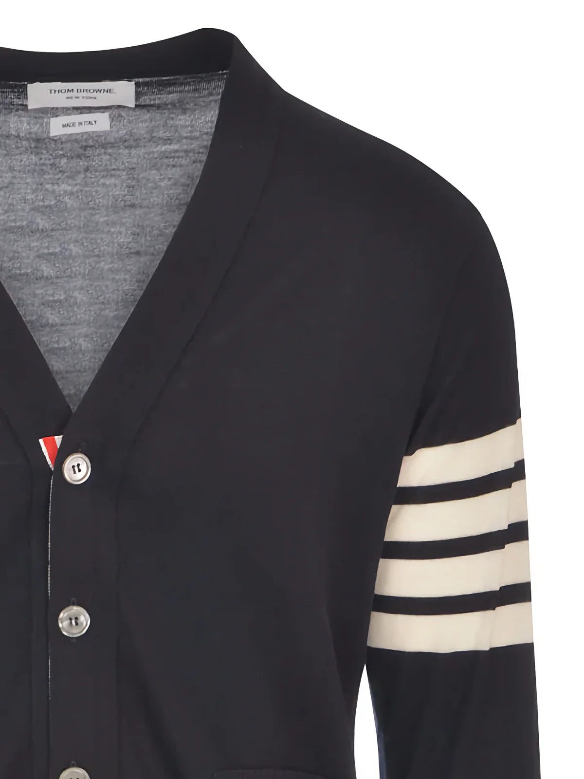 Thom Browne o1s22i1n1224 Merino Wool 4-Bar Cardigan in Navy Blue | Grailed