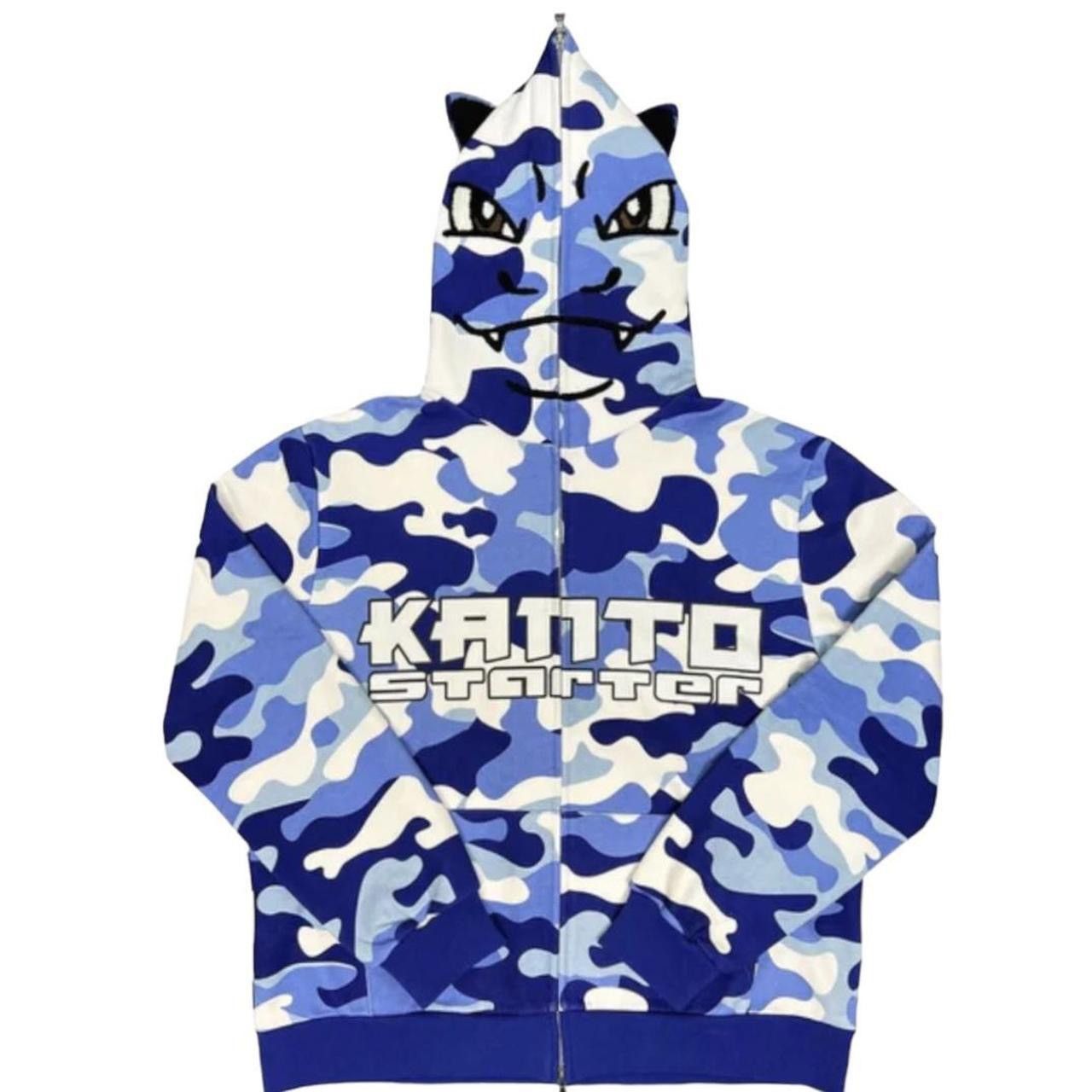 Pokemon Blue Camo Camouflage Pokemon Blastoise Full Zip Hoodie | Grailed