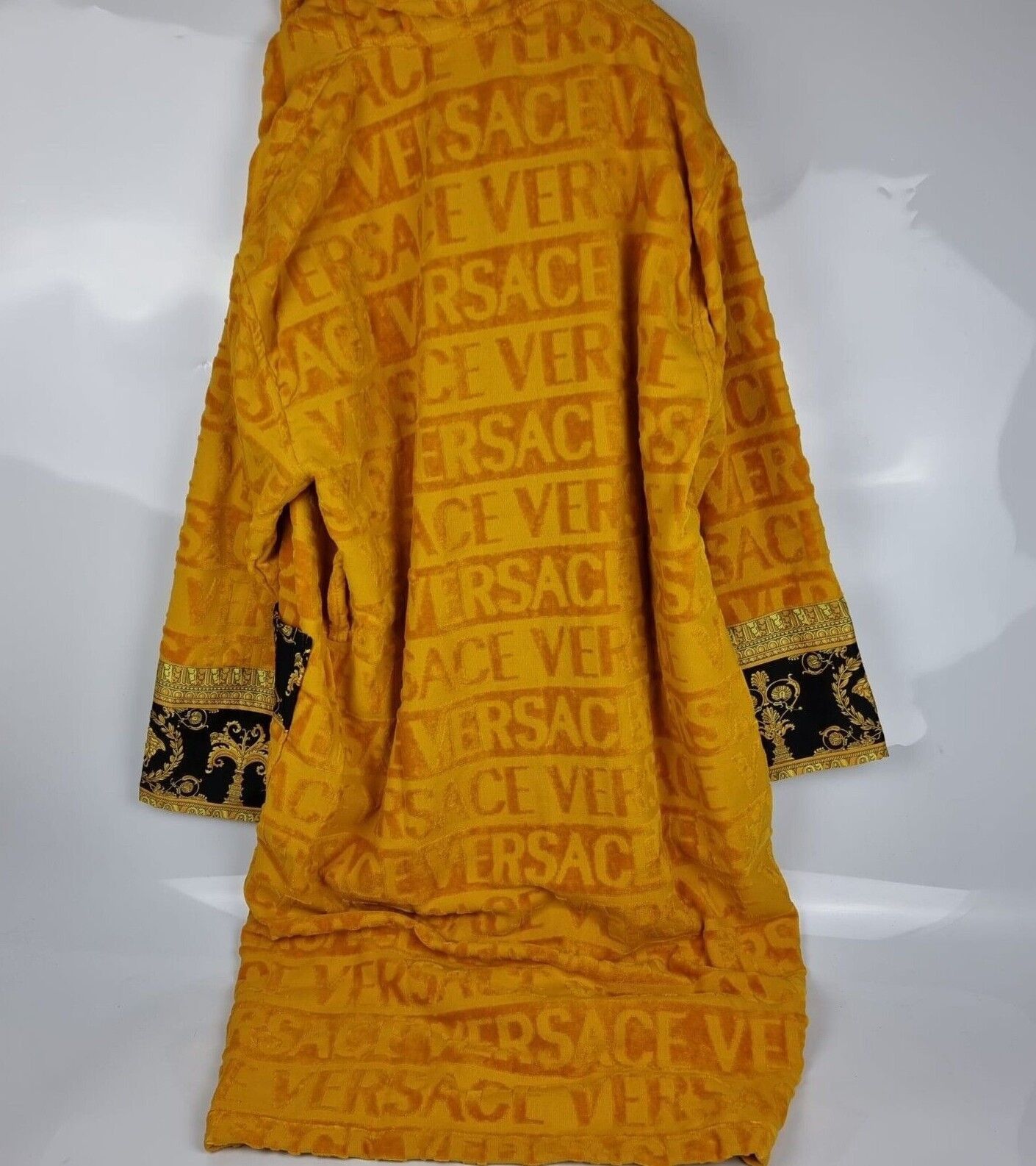 Versace Versace Baroque Print Gold Long Bathrobe New M | Grailed