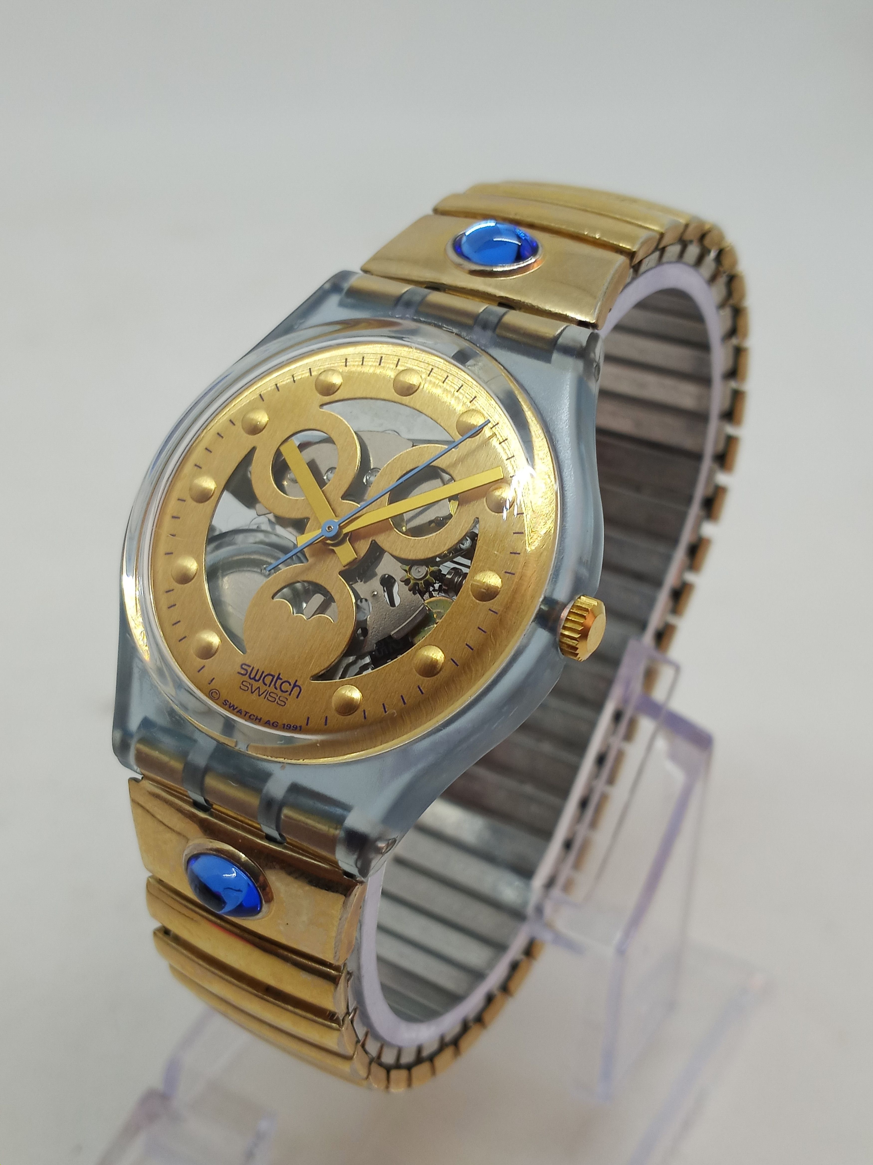 Swatch VINTAGE 1991 Swatch GN123 "Golden Smile" 34mm Swiss Watch | Grailed