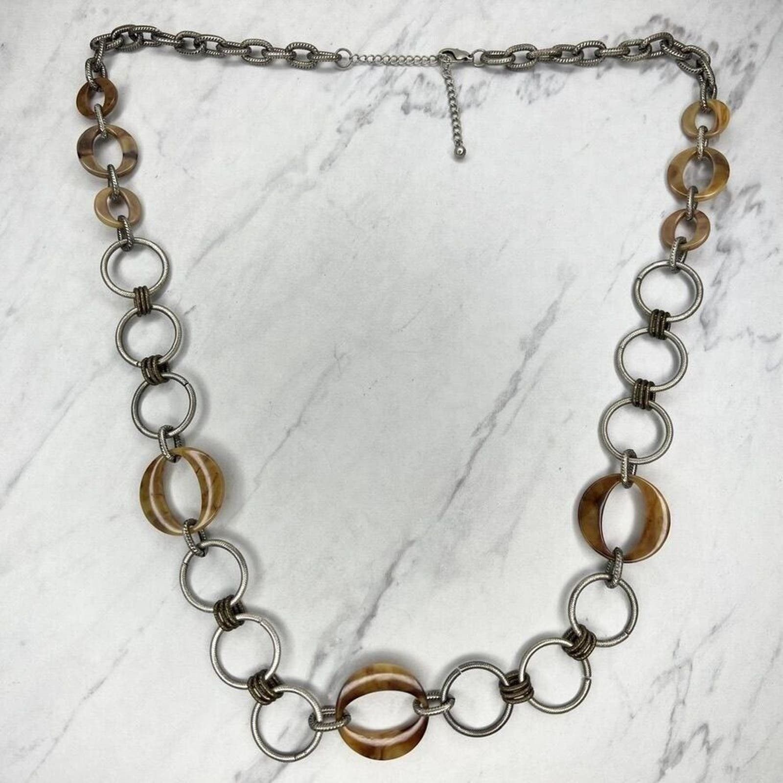 Chicos Chico's Chunky Metal and Plastic Long Chain Link Necklace | Grailed