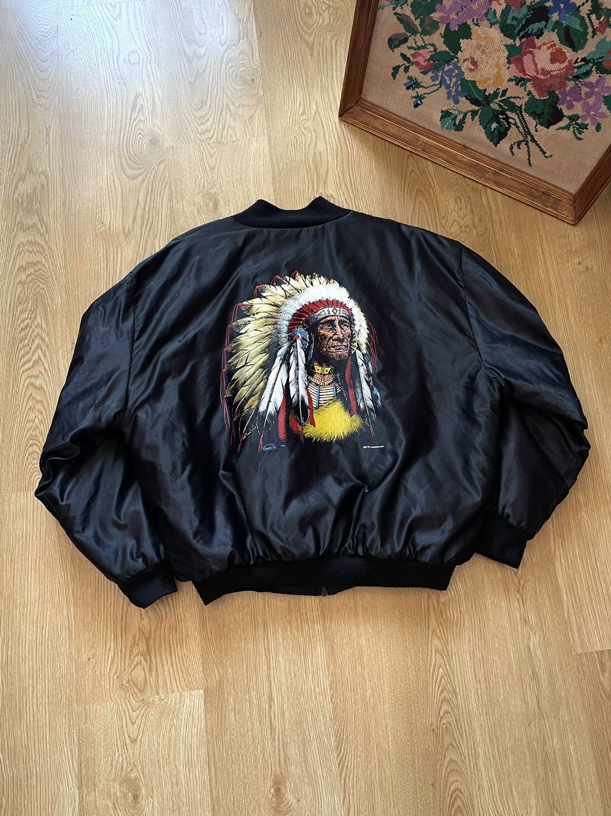 Streetwear × Vintage Vintage 90s Native American MA-1 Bomber Jacket ...