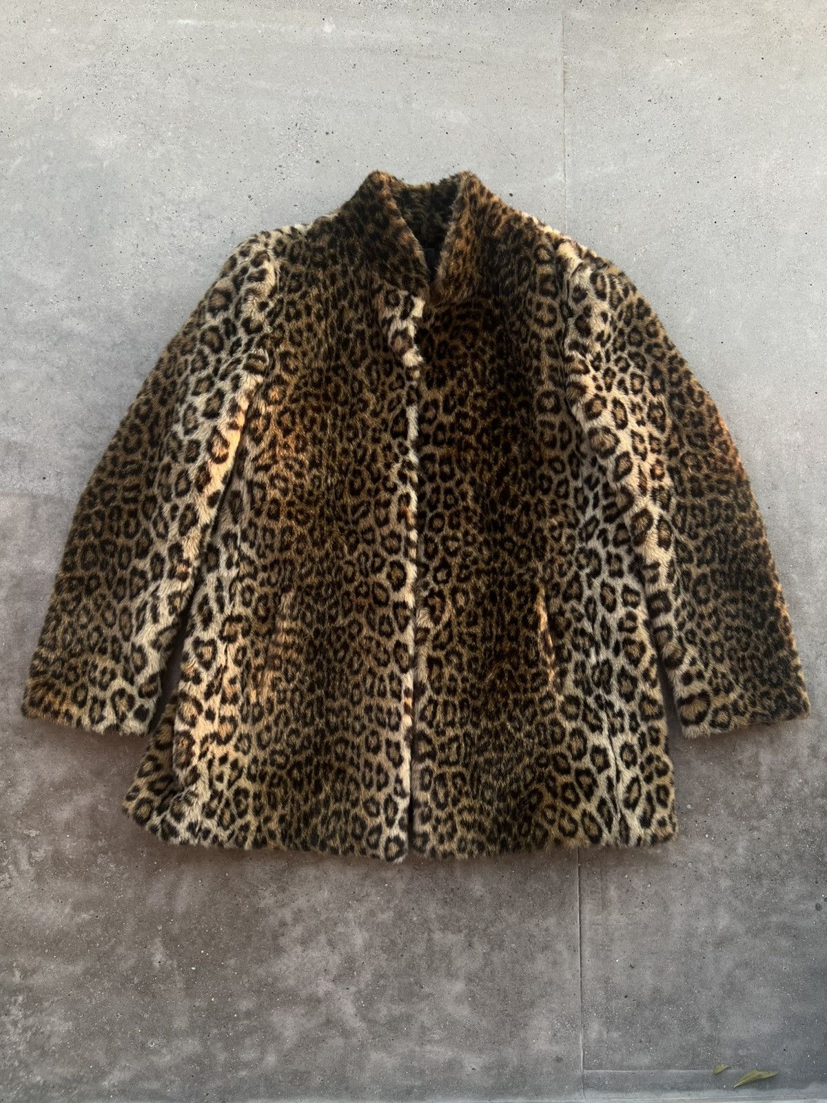 Japanese Brand VINTAGE FAUX FUR COAT LEOPARD CHEETAH PRINT MADE IN ...