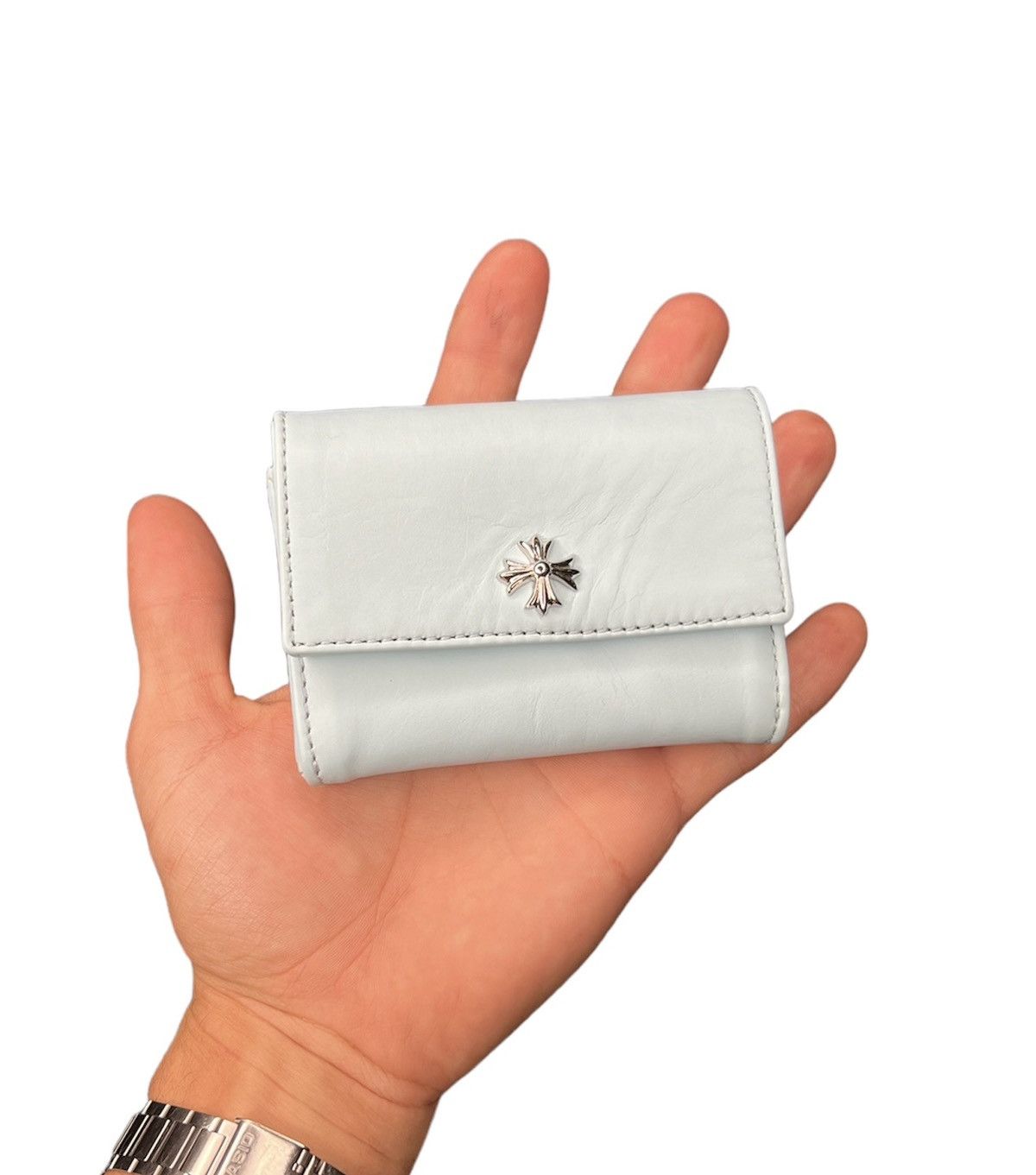 Chrome Hearts Chrome Hearts Baby Blue Mini Leather Wallet | Grailed