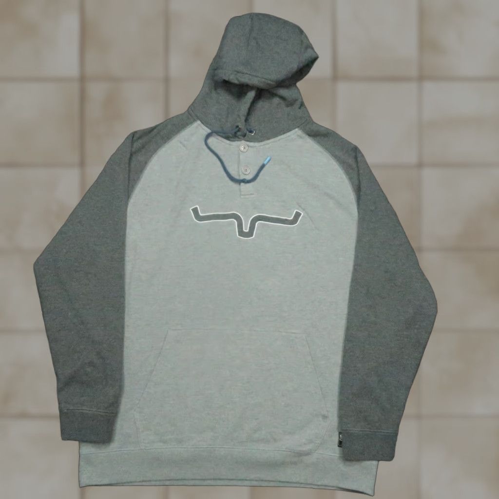 Vintage Kimes Ranch Hoodie Mens XL Gray Pullover Long Sleeve Pockets ...