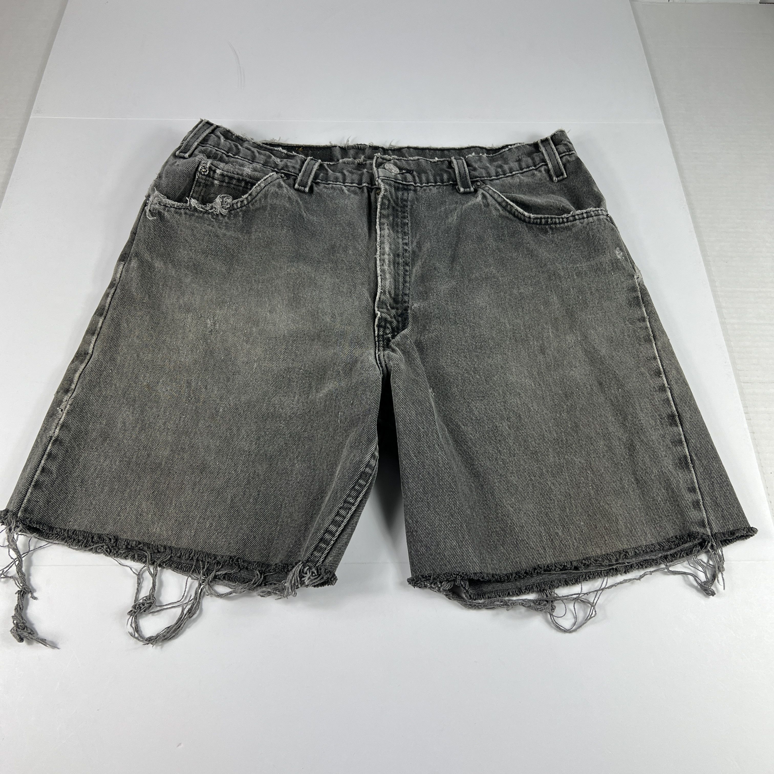 Levi's × Vintage VTG 90s Levi's Jean Short 550 Thrashed Cut Off Denim ...