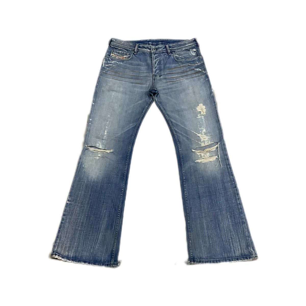 Diesel 🔥Sick Y2K Diesel Flared Denim Distressed Zathan | Grailed