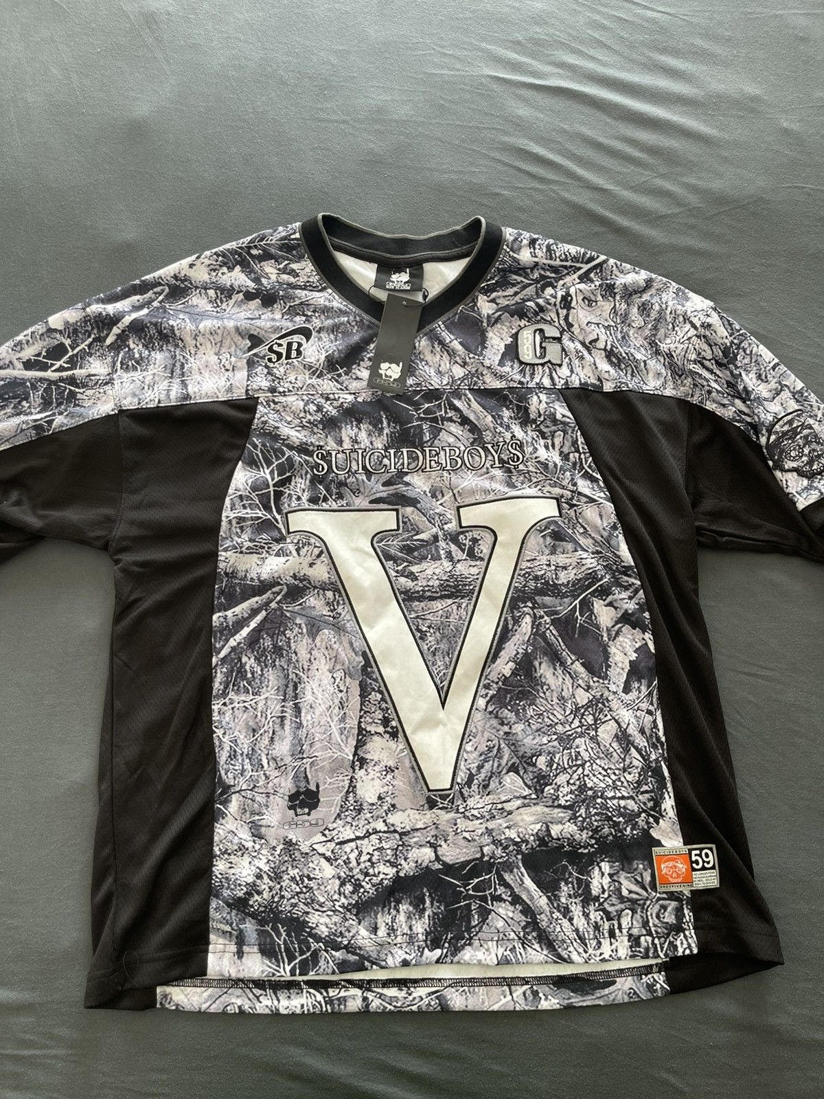 Pouya & $uicideboy$ Merch G59 “5” FOOTBALL JERSEY (CAMO) | Grailed