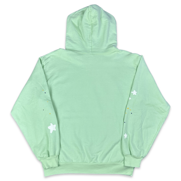 Designer SP5DER SP5 Logo Web Mint Green Star Hoodie Spider Worldwide ...