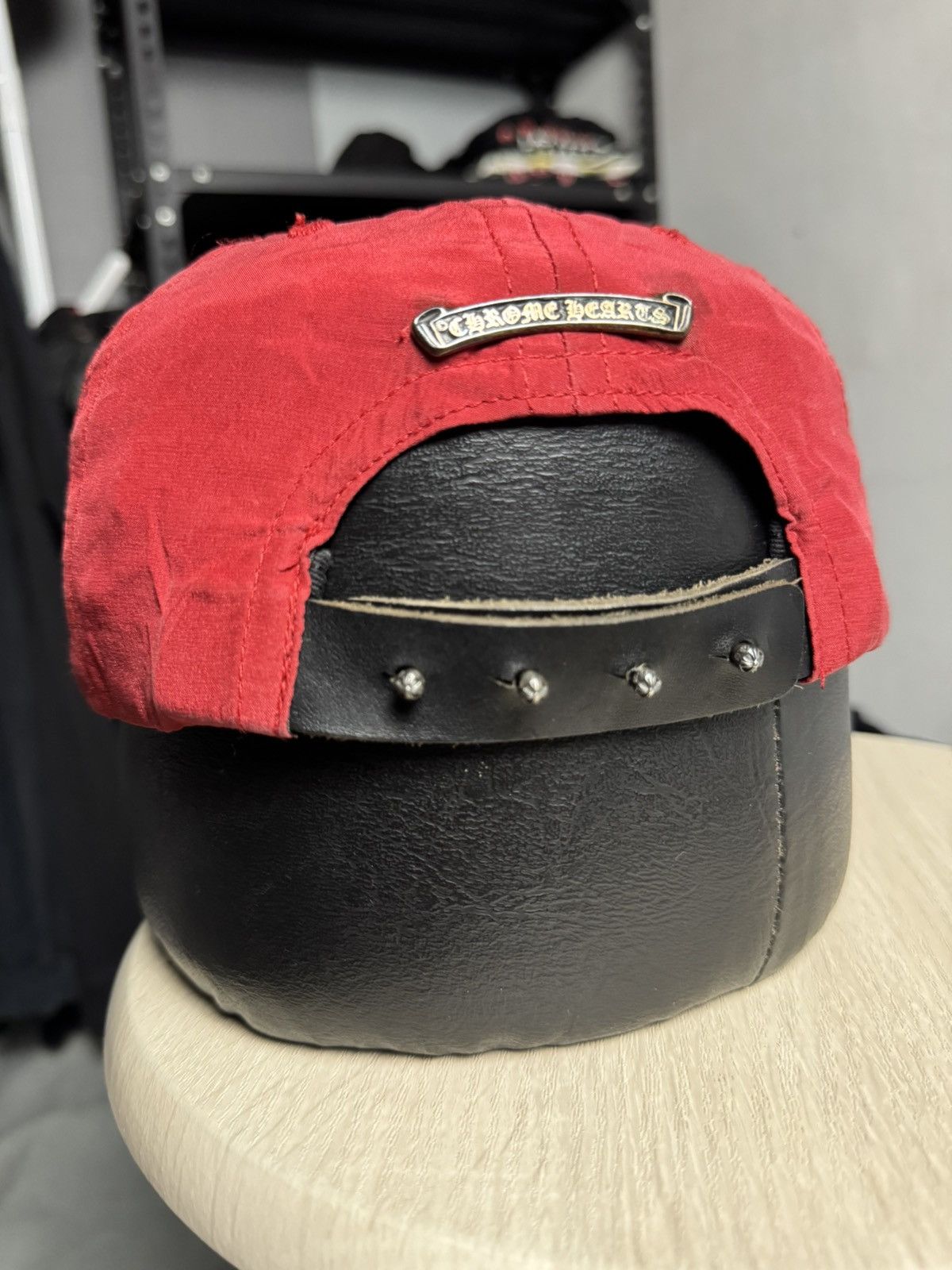 Chrome Hearts Chrome Hearts - Silk Leather Red Dagger Hat | Grailed