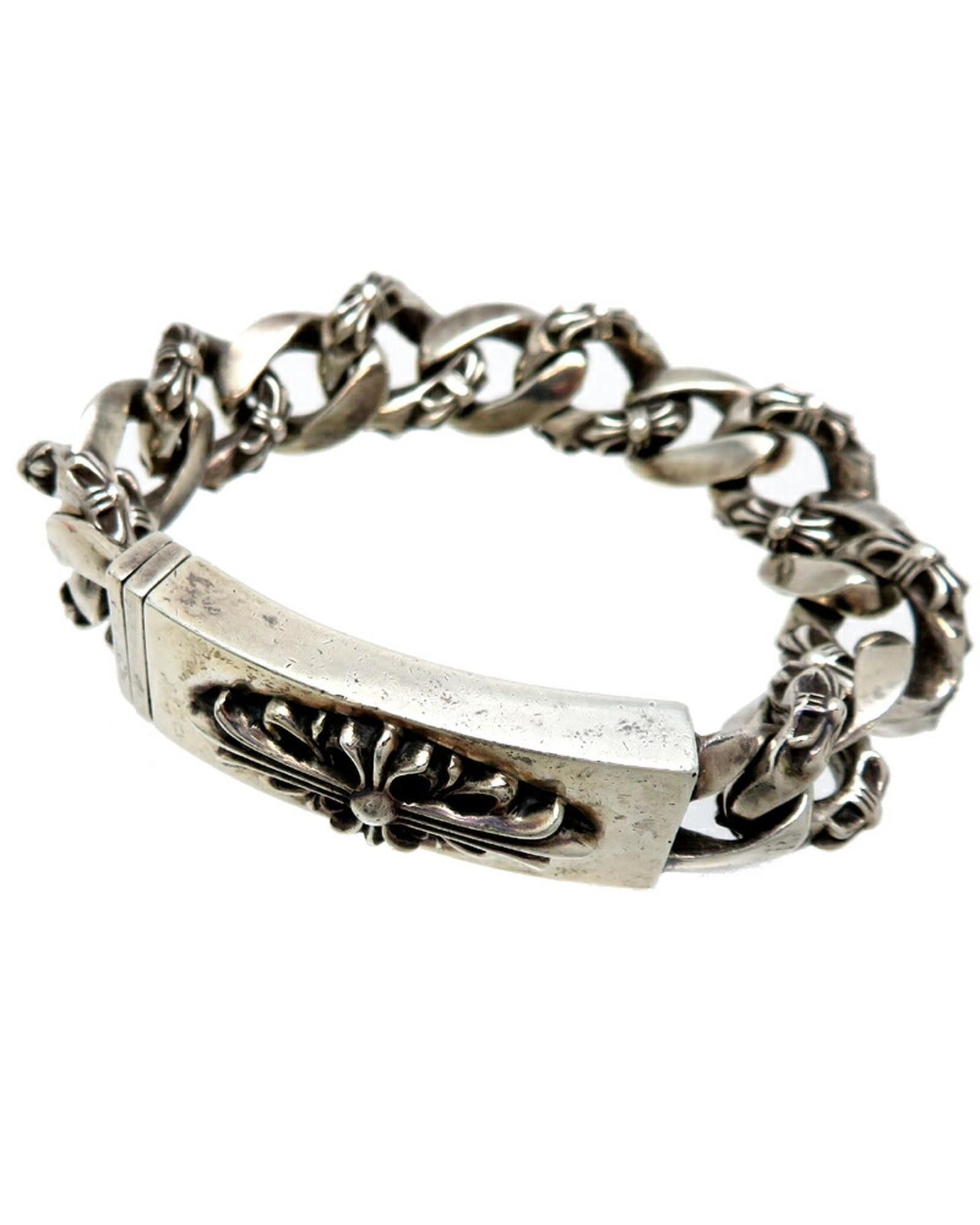 Chrome Hearts Silver Floral Cross Fancy Link Bracelet Jewelry | Grailed