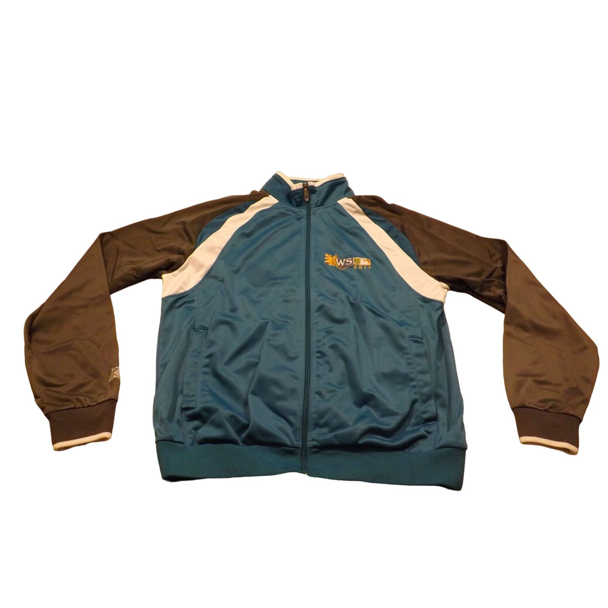 Majestic World Series 2011 MLB Majestic Jacket Men Sz L Authentic Ful ...
