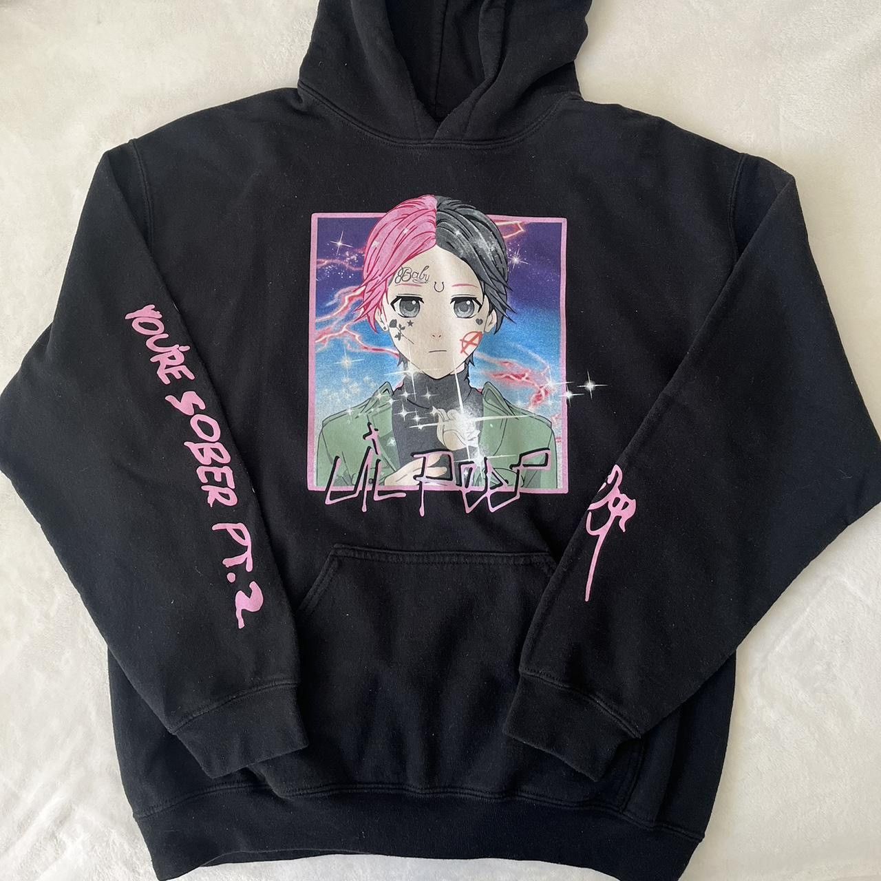 LIL PEEP Lil Peep black anime hoodie | Grailed