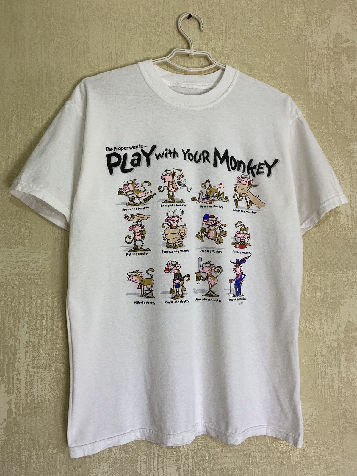 Vintage Vintage 90s The Proper Way To Play With Your Monkey Tee | Grailed