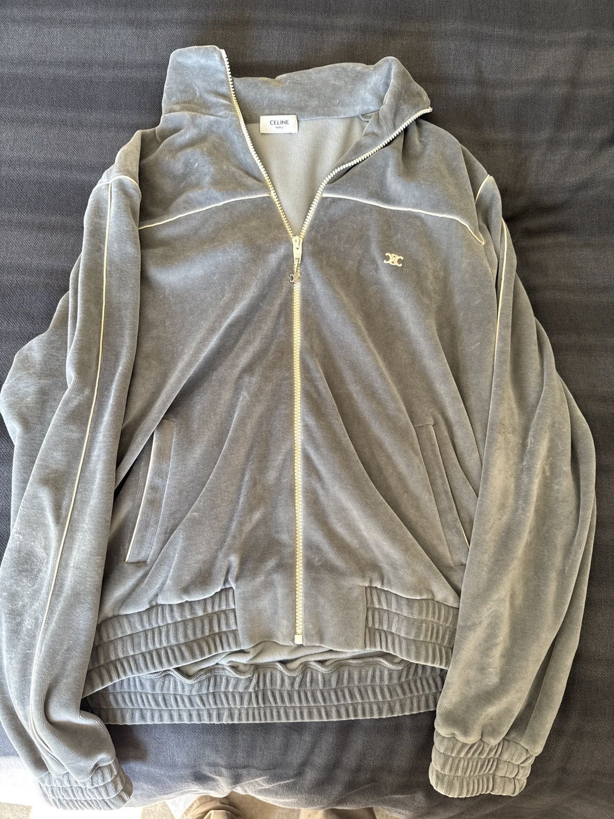 Celine Celine Zip Up velvet Jacket | Grailed