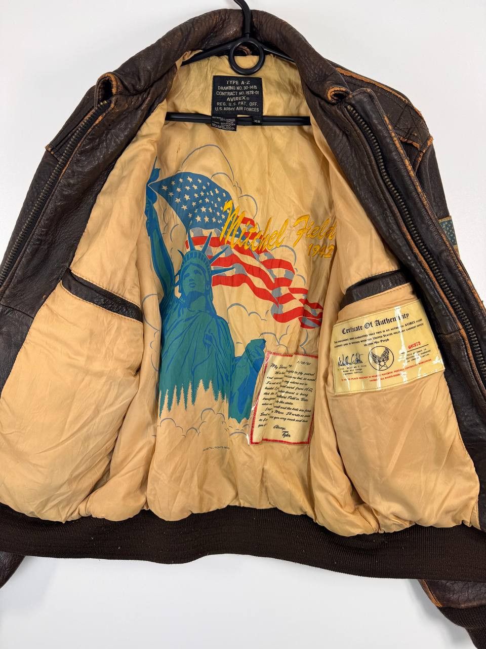 Avirex Avirex A-2 Flight Jacket Sleepy-Time Mitchell Field 1942 XS ...