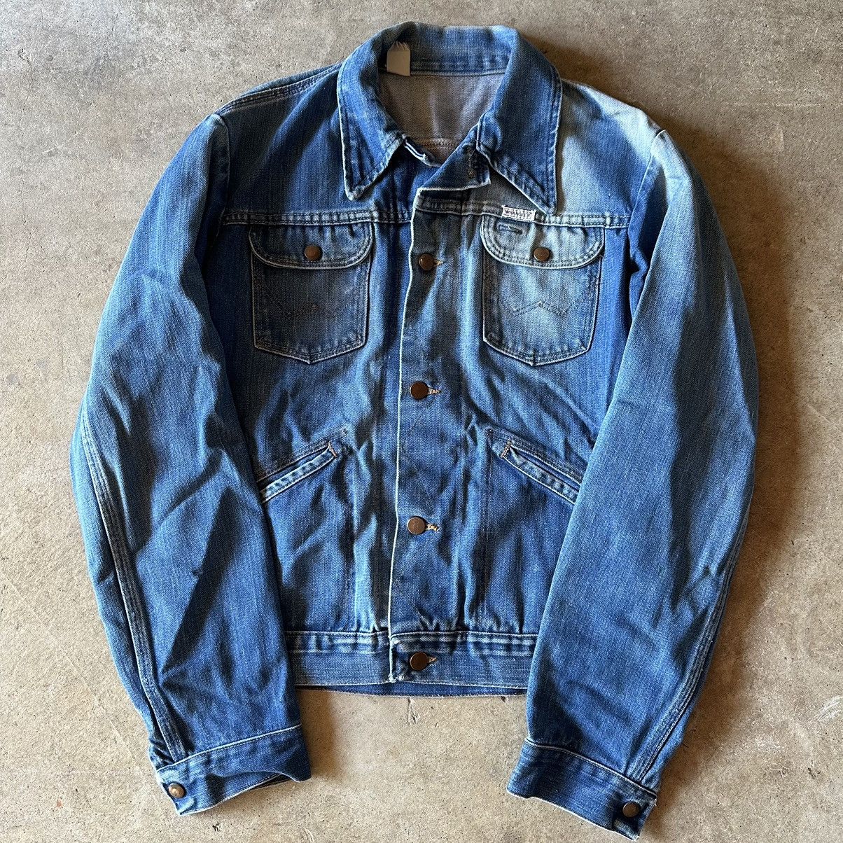 Vintage Vintage Wrangler Faded Distressed Western Denim Chore Jacket ...