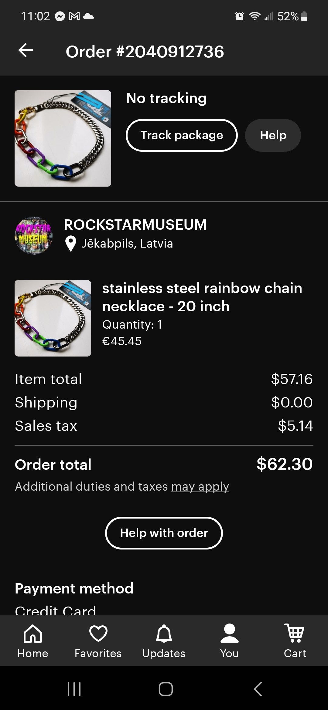 Rockstar Games ROCKSTARMUSEUM 20" Stainless Steel Rainbow Chain ...