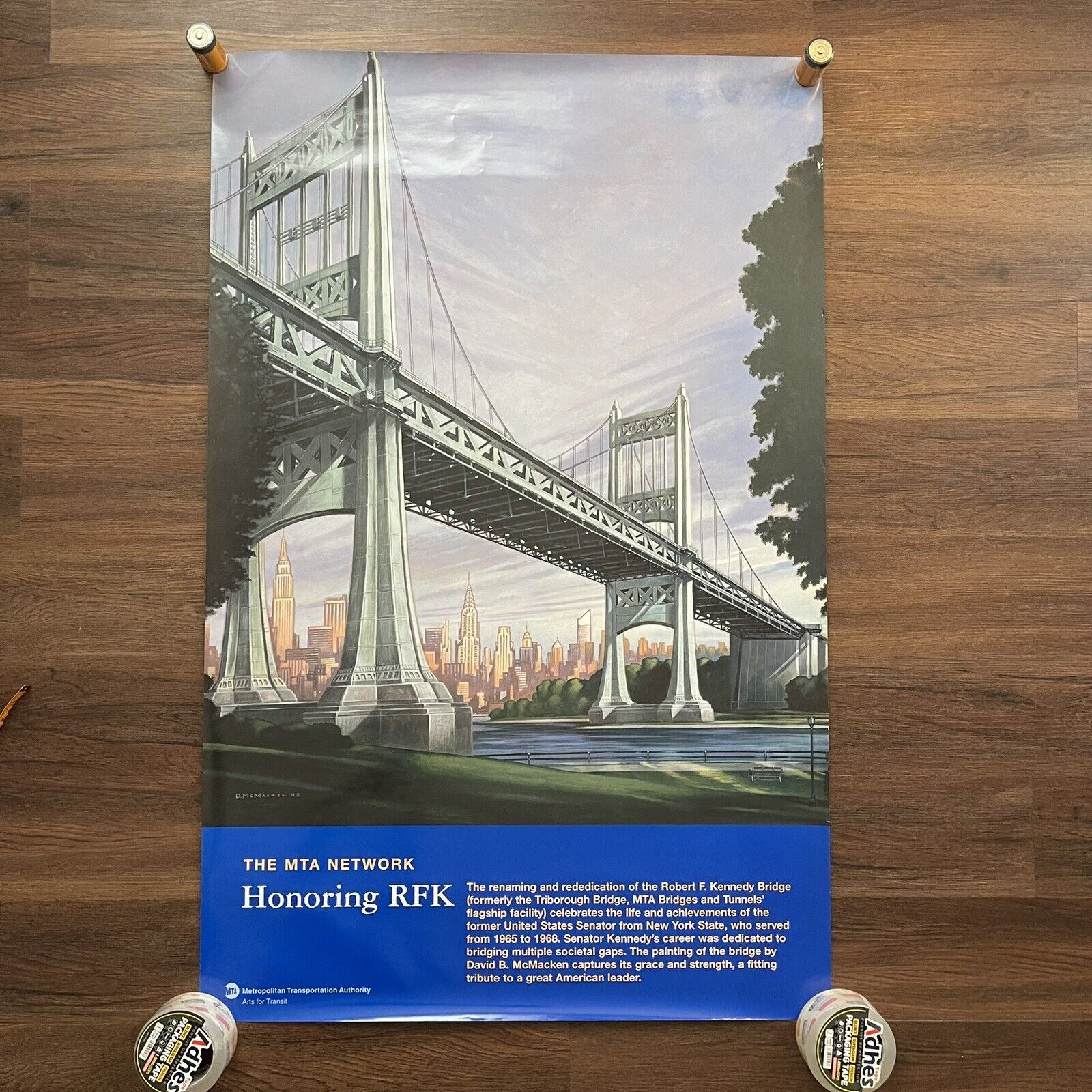 Vintage MTA NYCTA SUBWAY ART POSTER Honoring RFK NYC SUBWAY Network ...