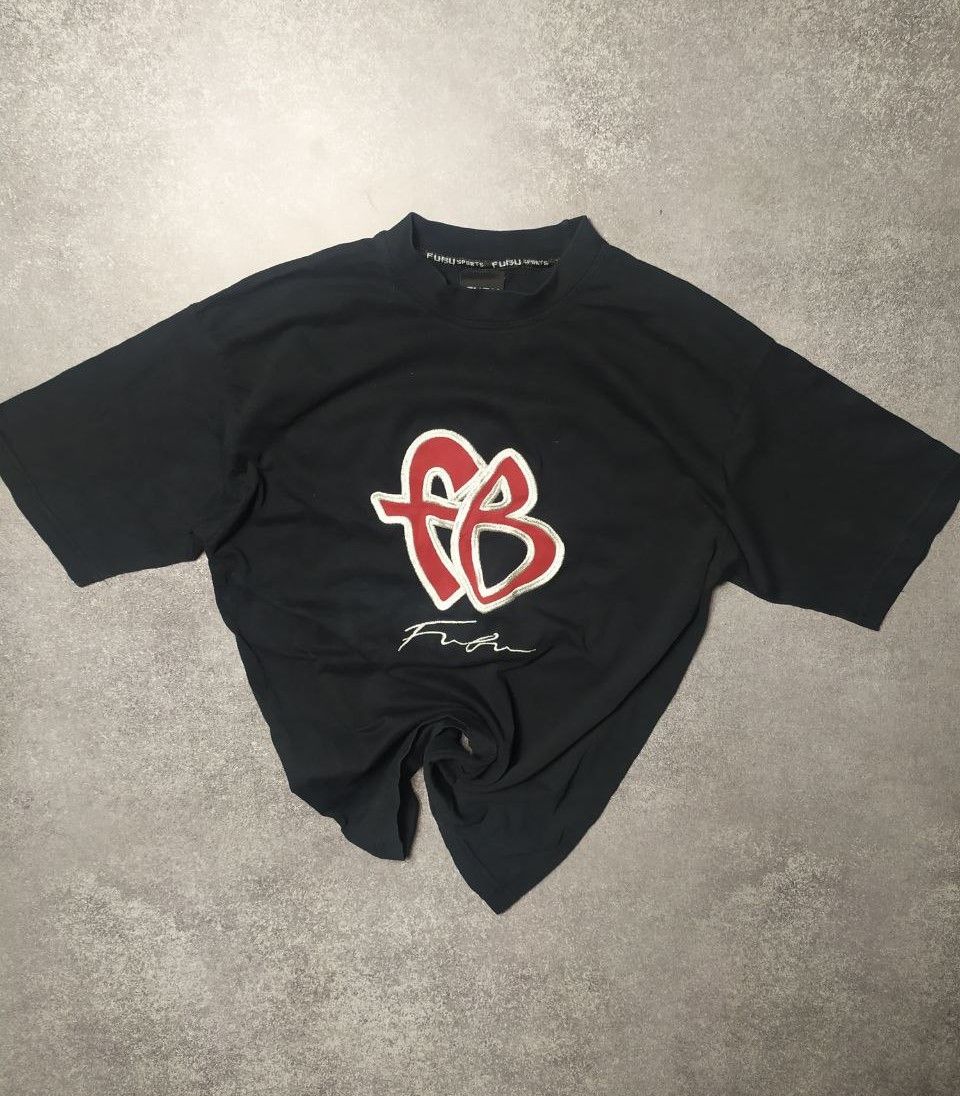 Fubu × Streetwear × Vintage Fubu Big Center Logo black Rap tshirt | Grailed