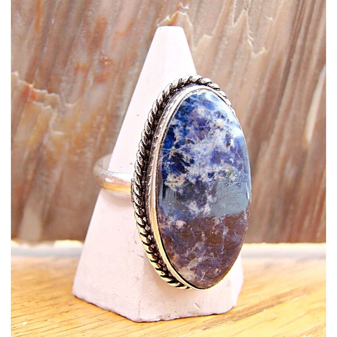 Vintage Sodalite Ring Sterling Silver Stamp 925 Large Oval Princess ...