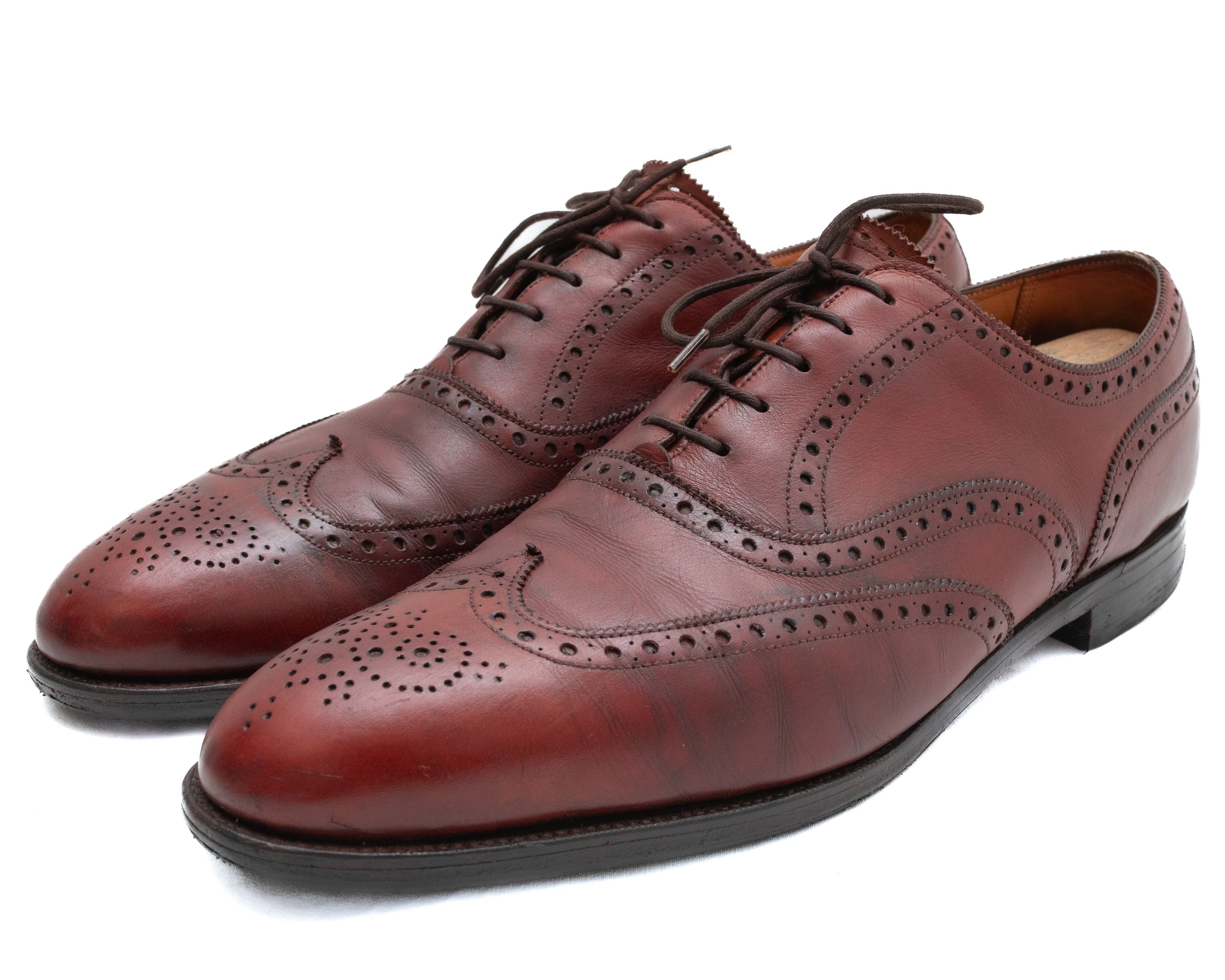 Edward Green EDWARD GREEN Vintage Burgundy Wing Tip Brogues | Grailed
