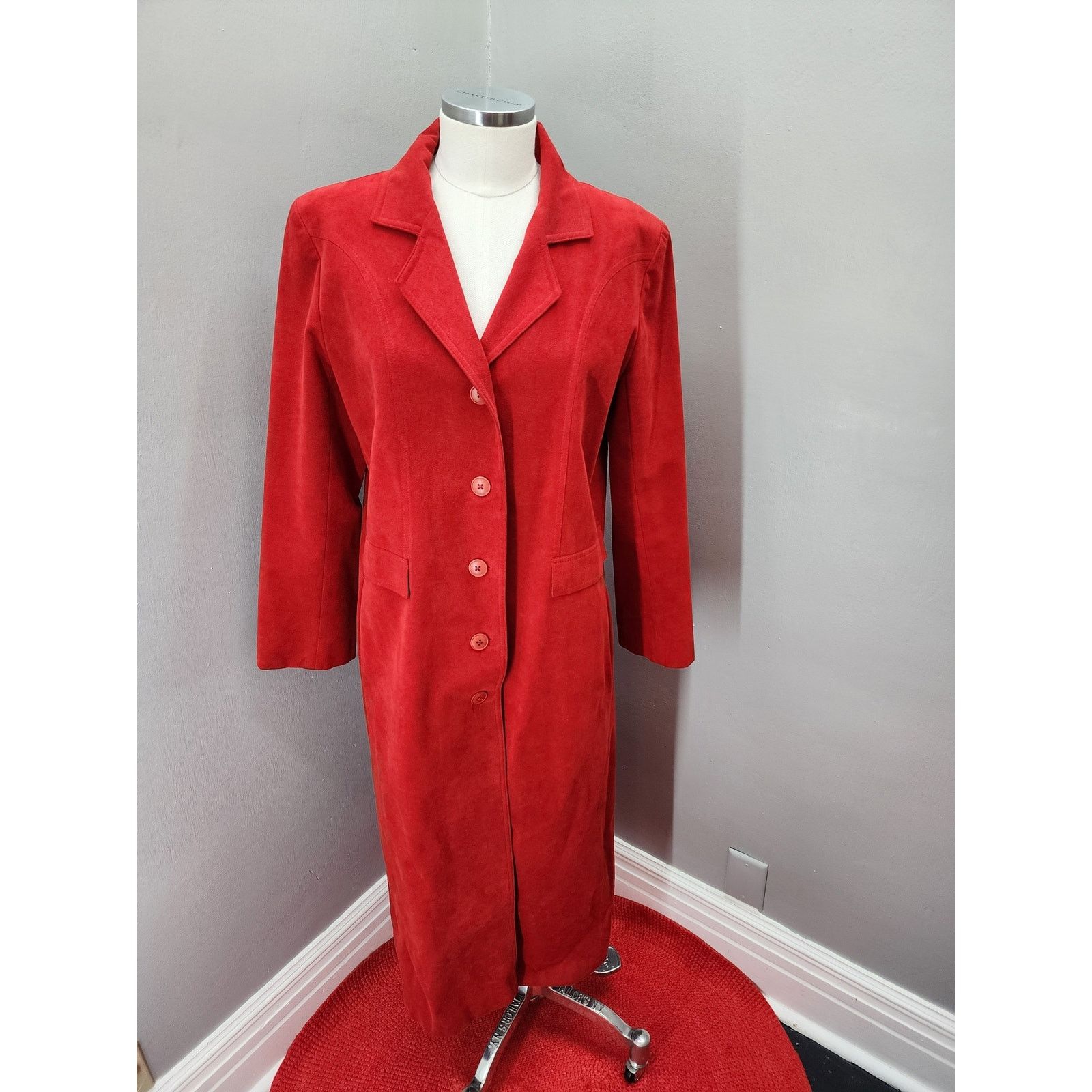 Vintage 80s Vintage Red Ultrasuede All Weather Coat - L | Grailed