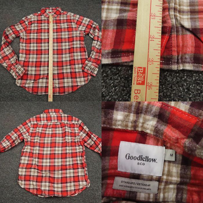 Vintage Goodfellow & Co Shirt Adult Medium Red & White Plaid Flannel ...