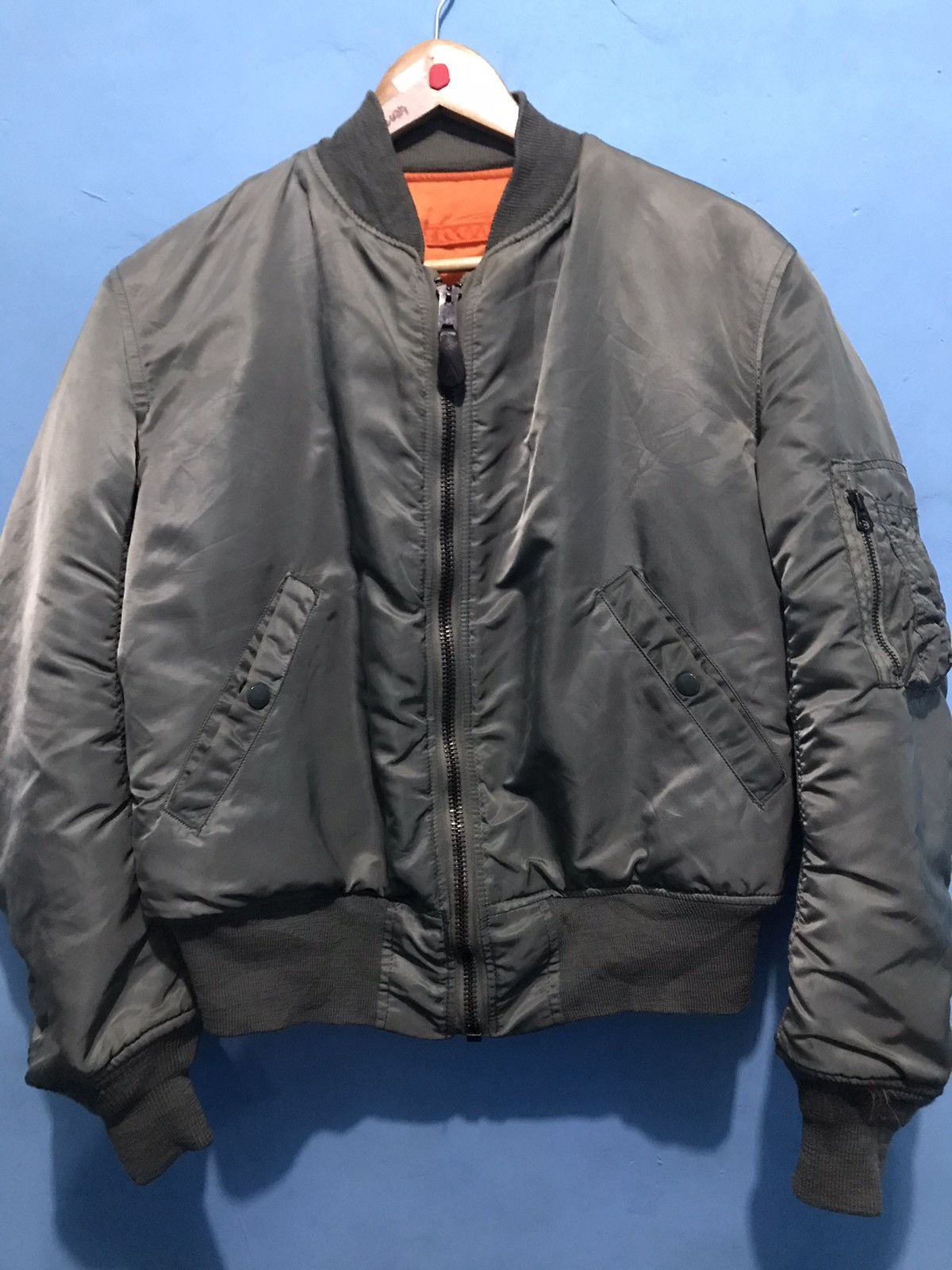 Alpha Industries × Bomber Jacket × Vintage Alpha Industries MA-1 Vintage 1968 Reversible Flight ...