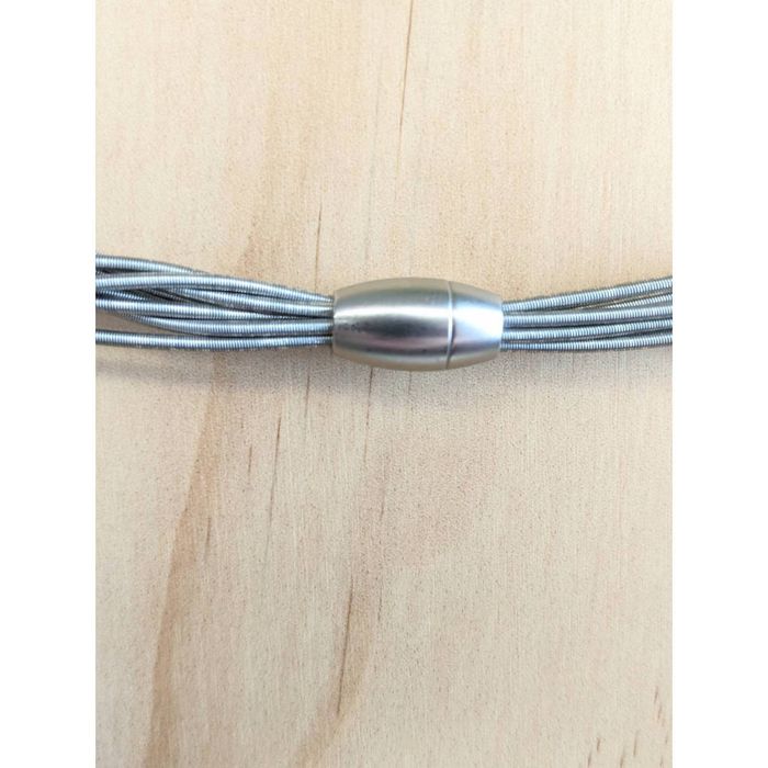 Designer SEA LILY Slate Multi Strand Piano Wire Necklace With Lapis ...