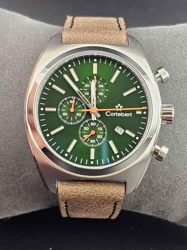 Designer Cortébert Green Dial 40mm Chronograph Men's Watch | Grailed