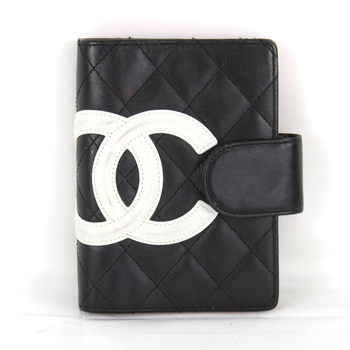 Chanel CHANEL Cambon Line Agenda 6 Holes Notebook Cover Leather Black ...